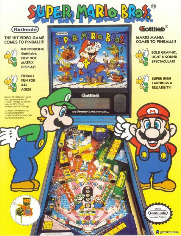 super mario bros pinball machine rental nyc | Arcade Specialties Game ...