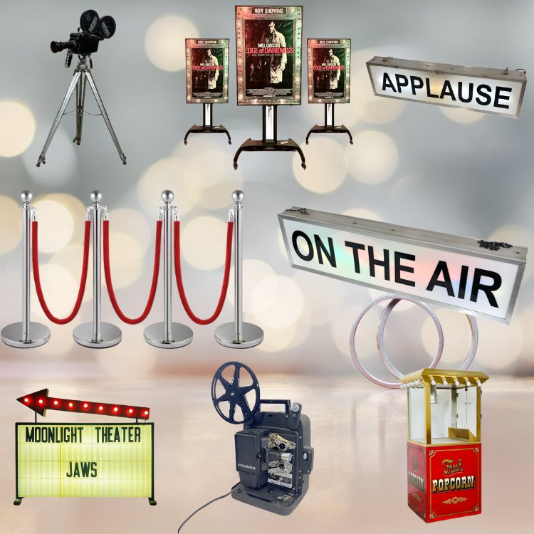 hollywood theme party prop rentals New York CT | Arcade Specialties ...